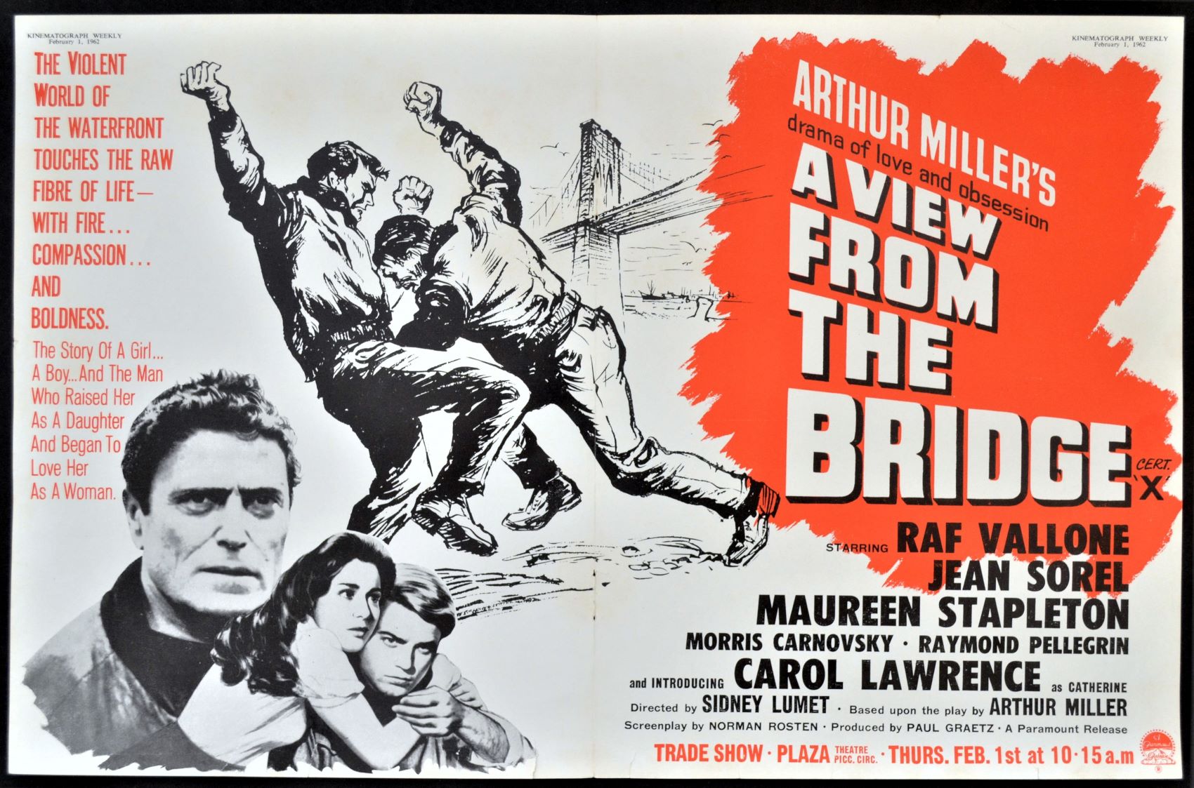 A VIEW FROM THE BRIDGE | Rare Film Posters