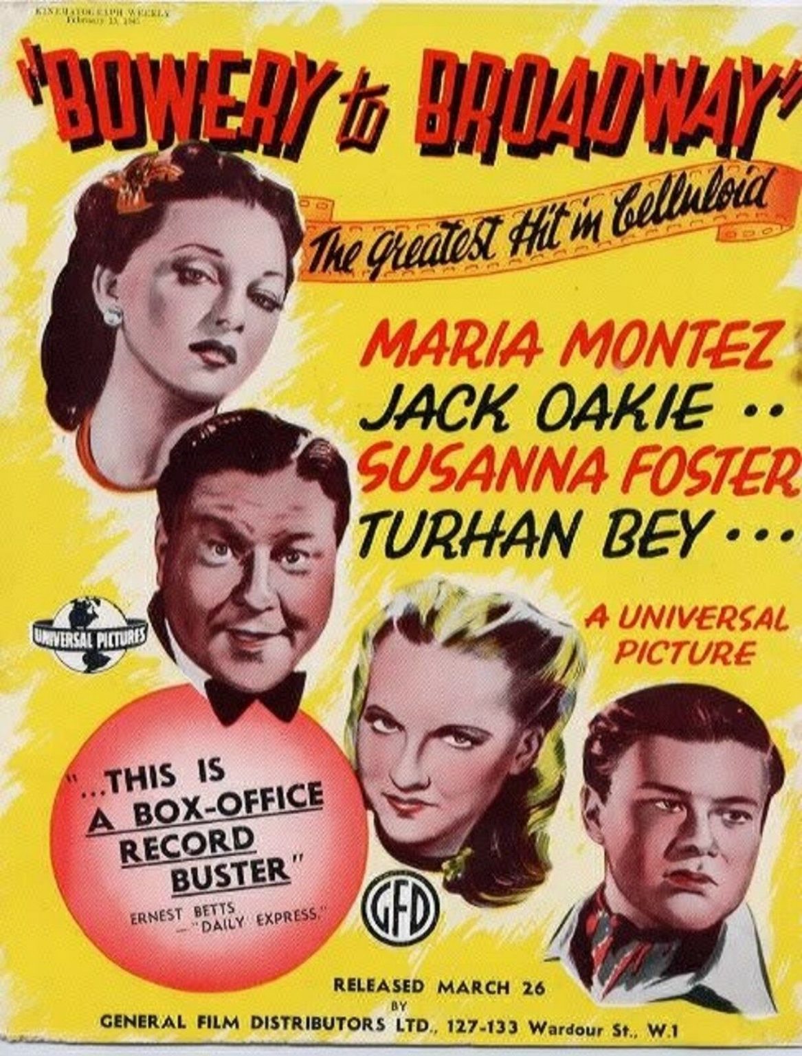 BOWERY TO BROADWAY | Rare Film Posters