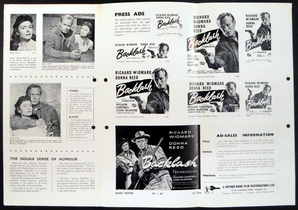 BACKLASH | Rare Film Posters