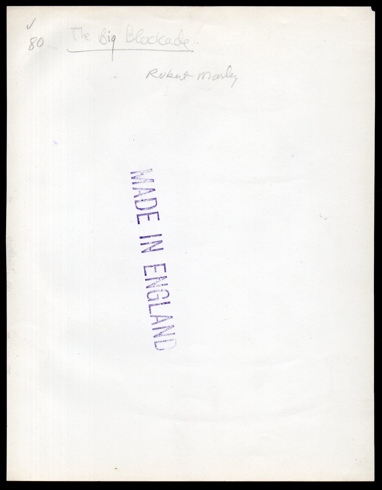 BIG BLOCKADE | Rare Film Posters