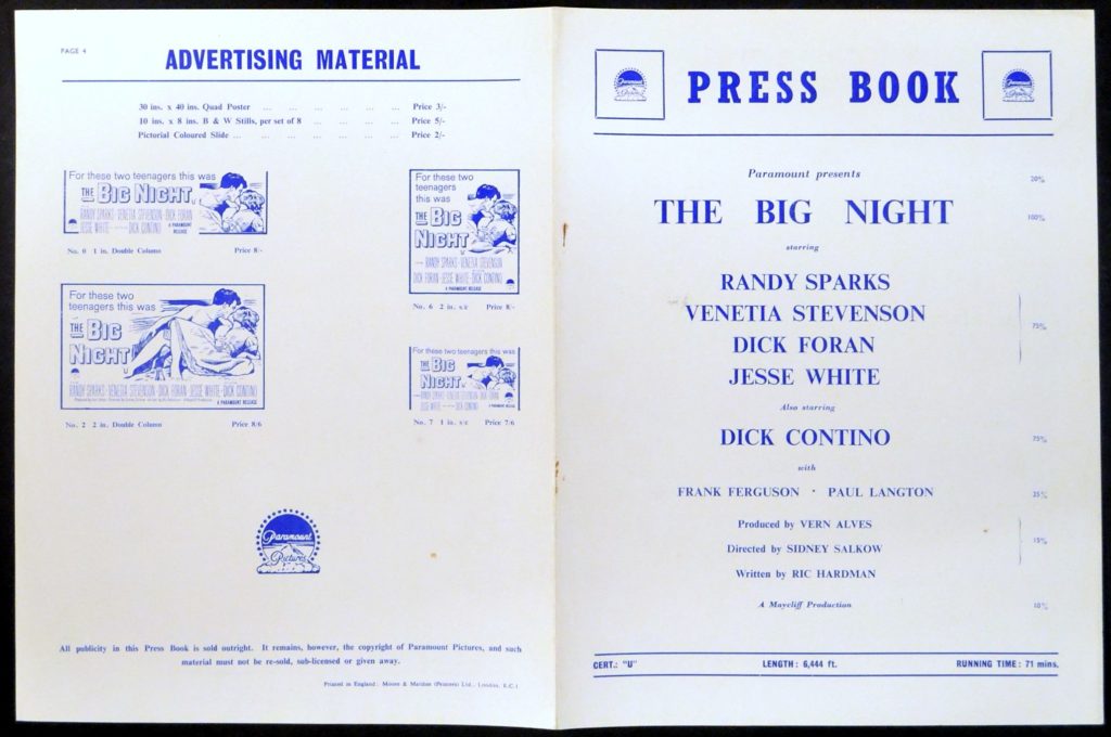 BIG NIGHT | Rare Film Posters