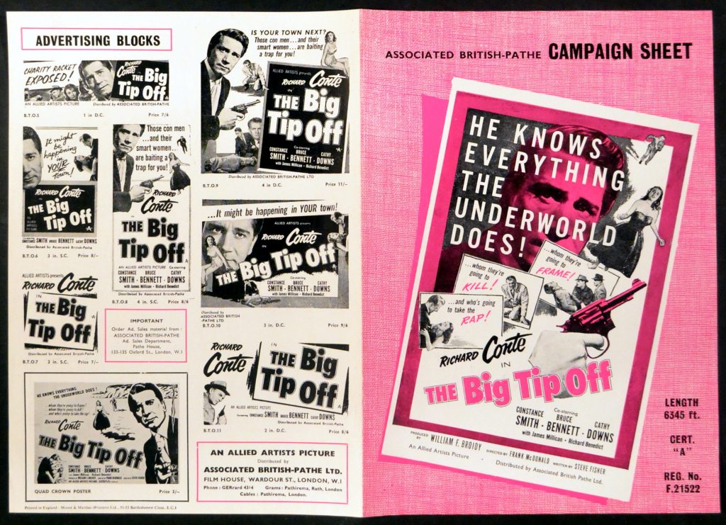 BIG TIP OFF | Rare Film Posters