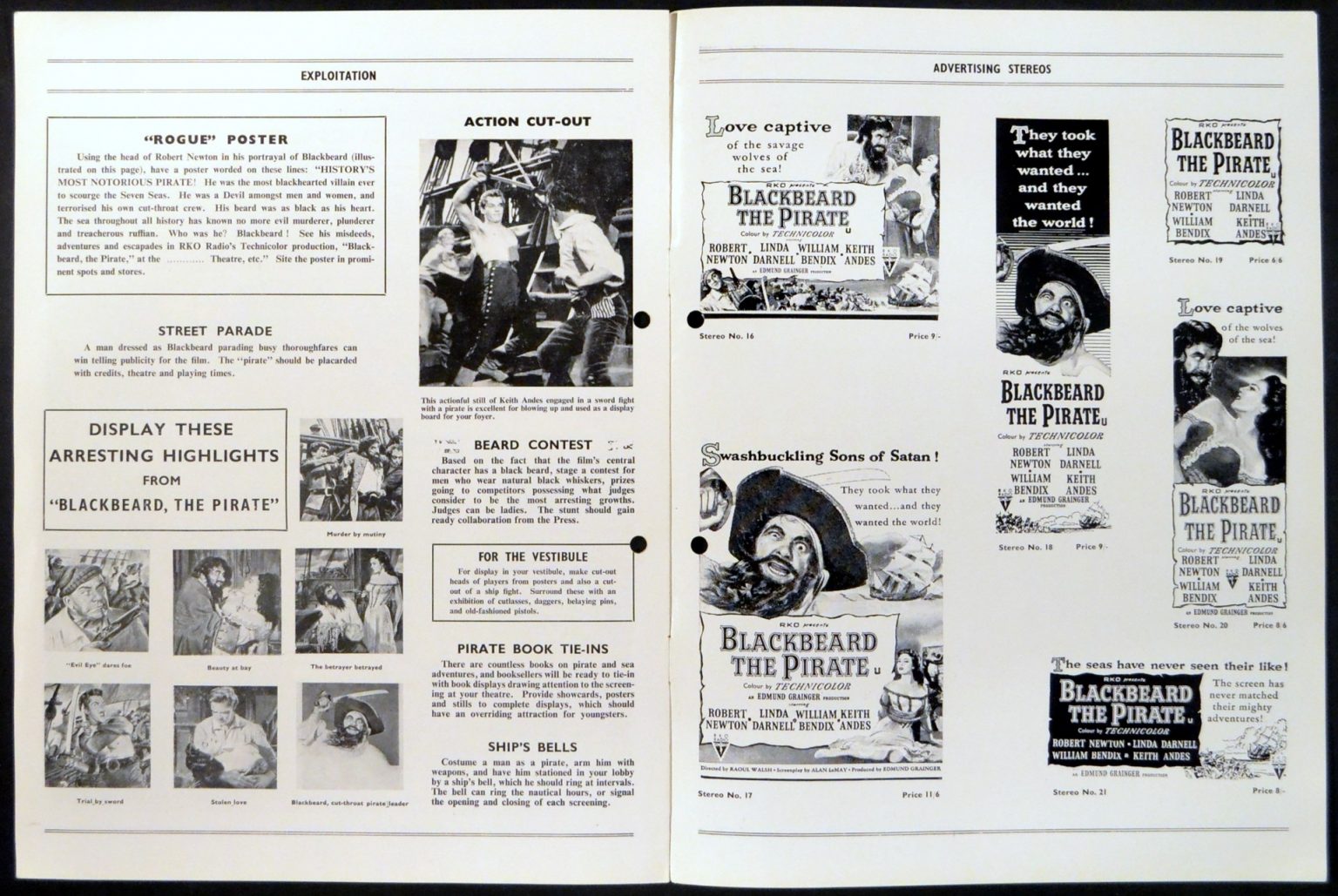 BLACKBEARD THE PIRATE | Rare Film Posters