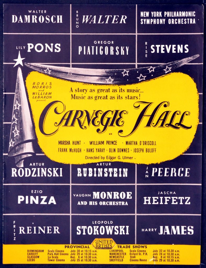 CARNEGIE HALL | Rare Film Posters
