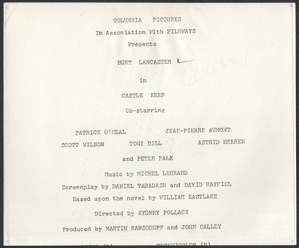 CASTLE KEEP | Rare Film Posters