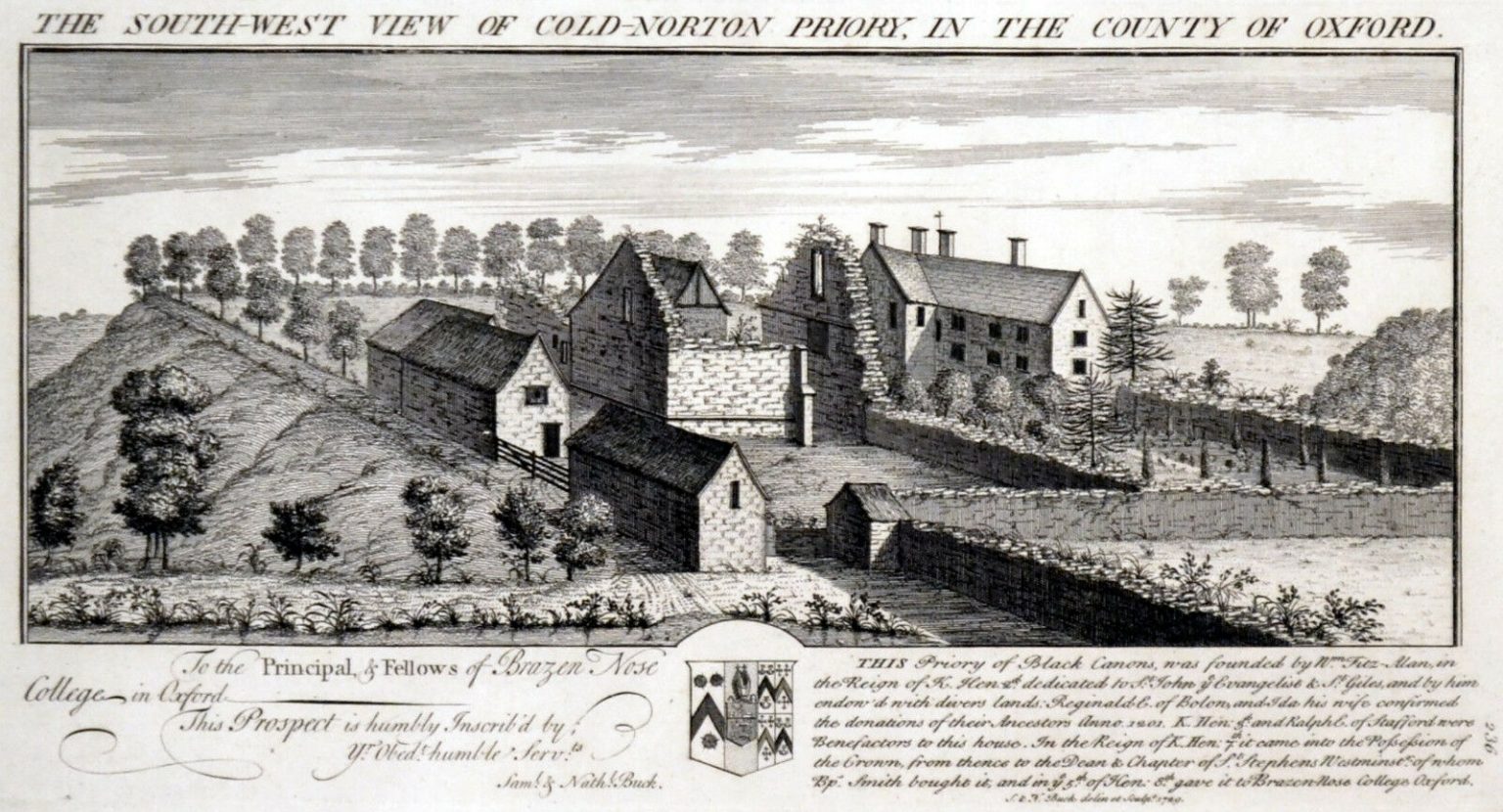 SOUTH WEST VIEW OF COLD-NORTON PRIORY IN THE COUNTY OF OXFORD | Rare ...