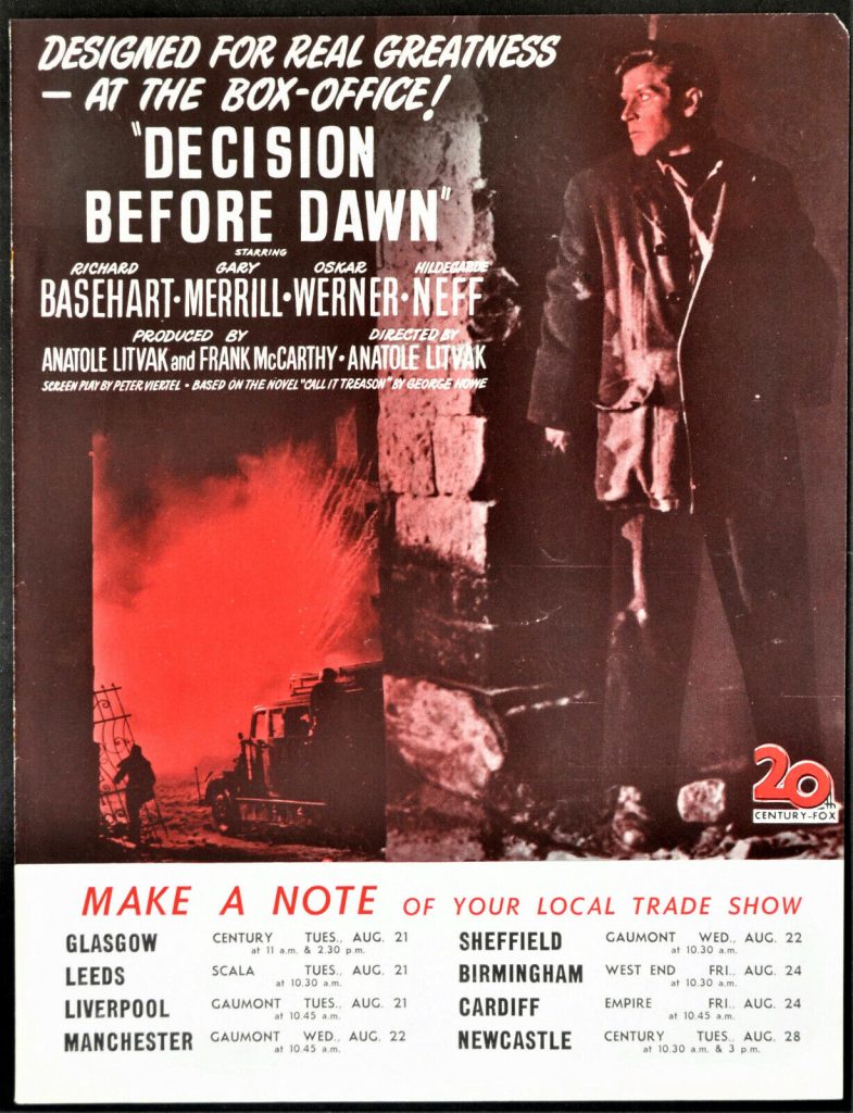 DECISION BEFORE DAWN | Rare Film Posters