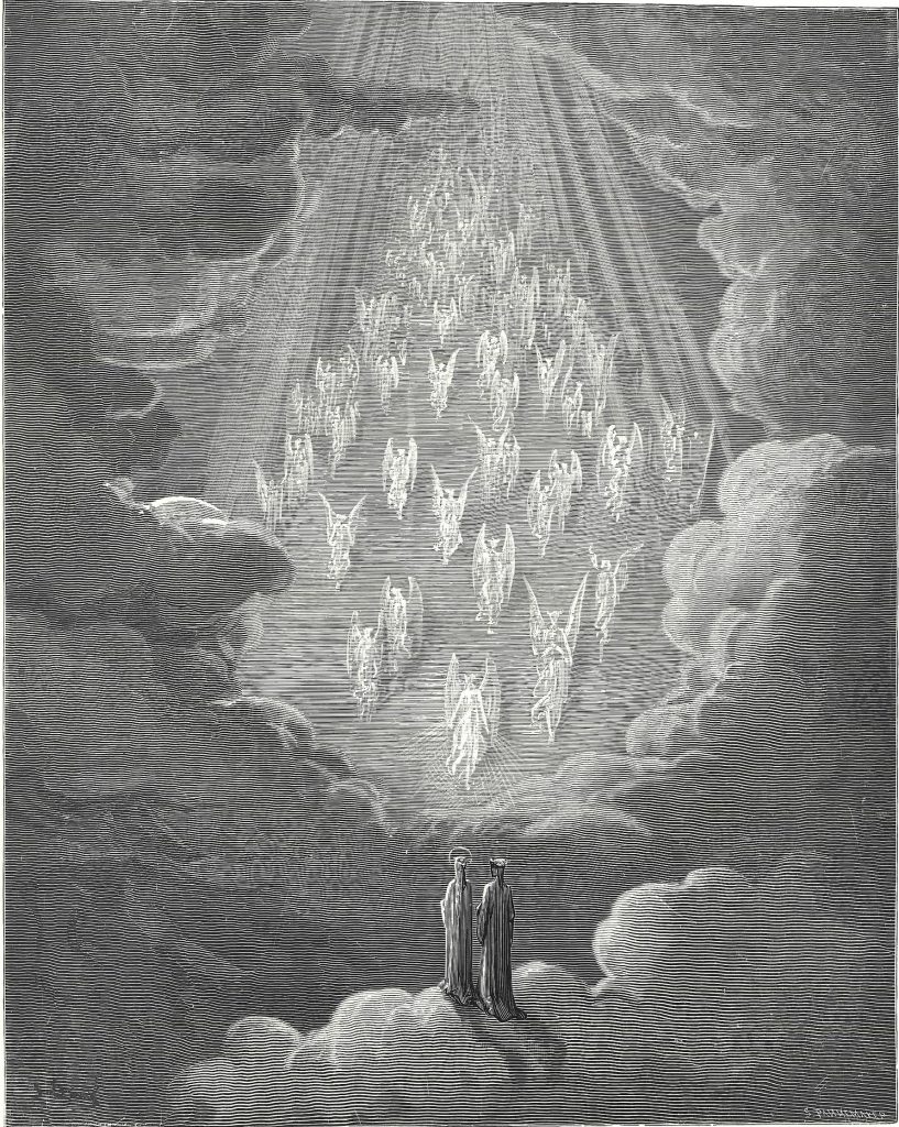 DANTE SEES THE FORMATION OF A GOLDEN LADDER AND SOULS DESCENDING FROM ...