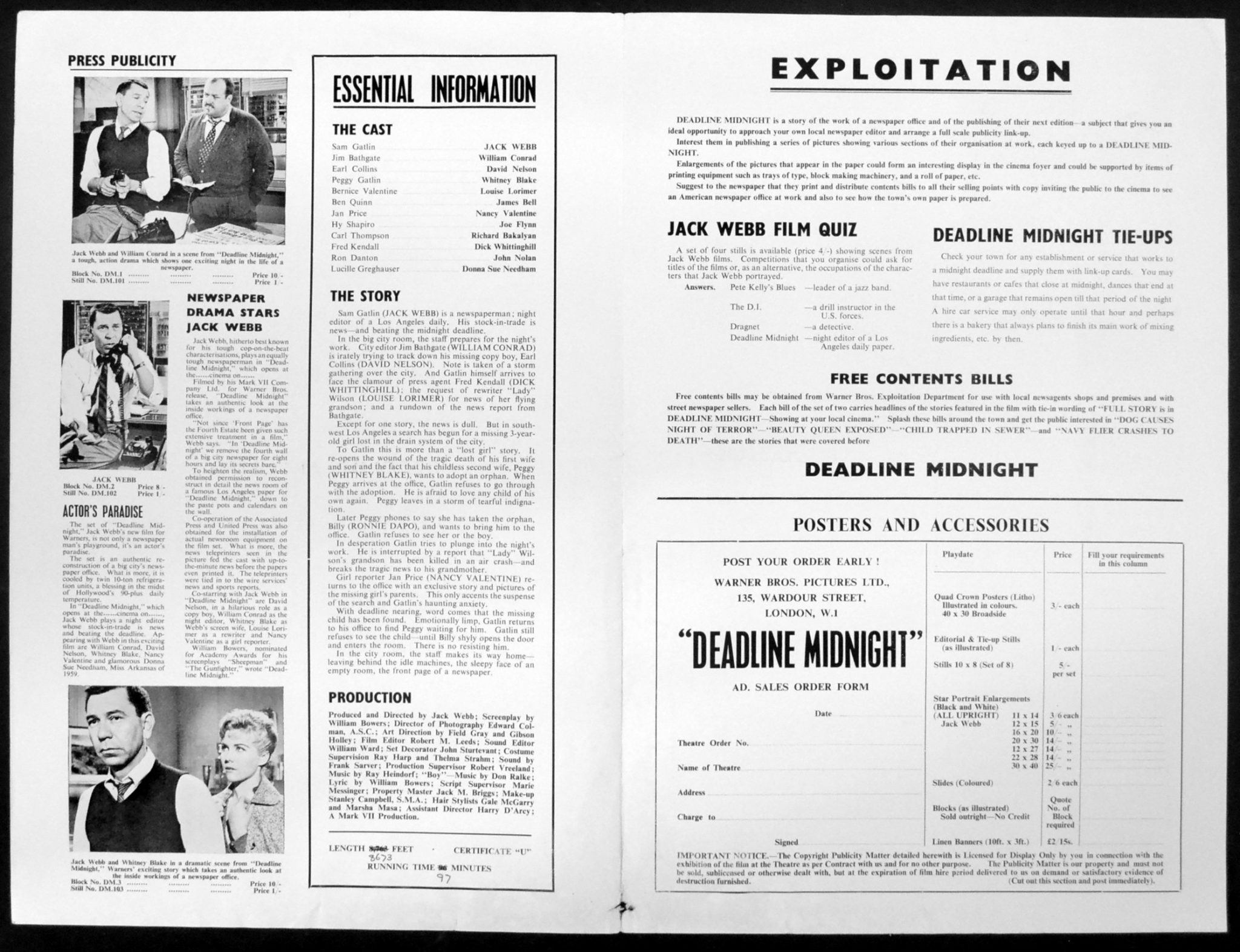 DEADLINE MIDNIGHT | Rare Film Posters