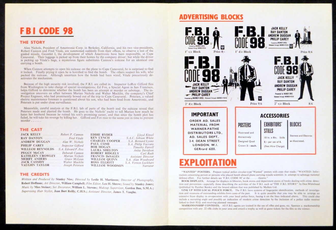 F.B.I. CODE 98 | Rare Film Posters