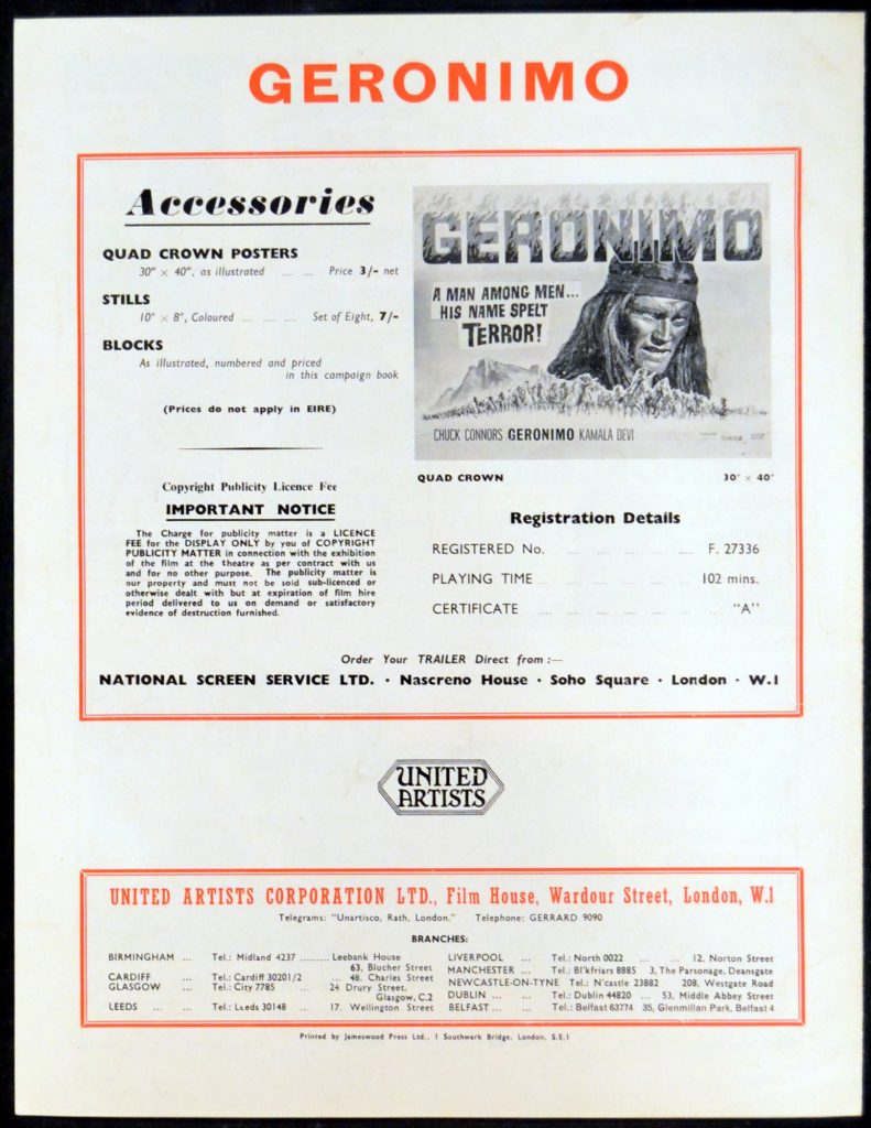 GERONIMO | Rare Film Posters