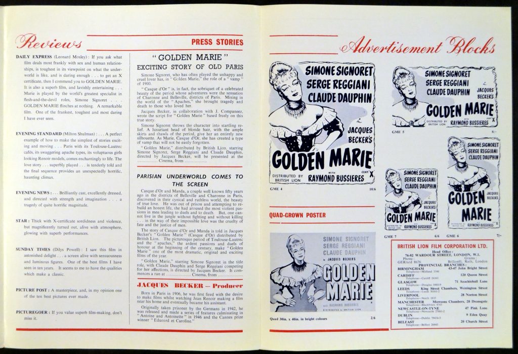 GOLDEN MARIE | Rare Film Posters