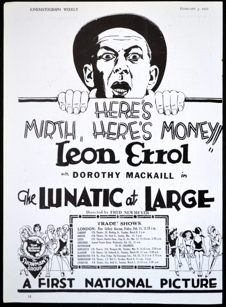LUNATIC AT LARGE | Rare Film Posters