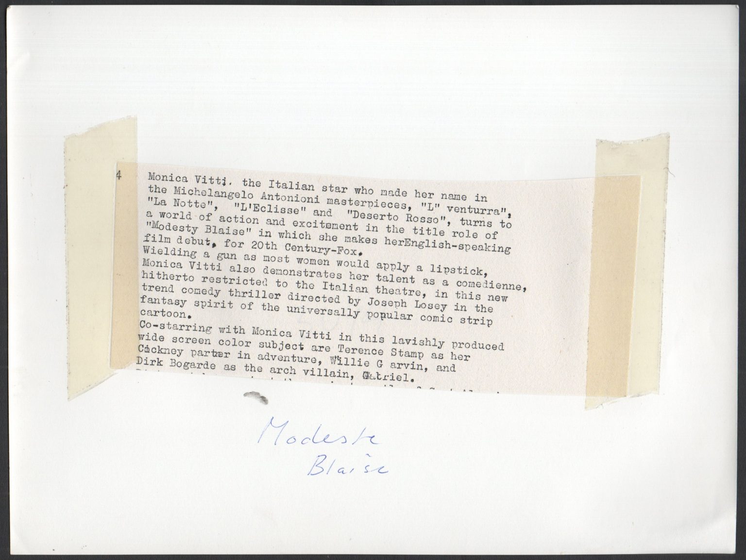 MODESTY BLAISE | Rare Film Posters