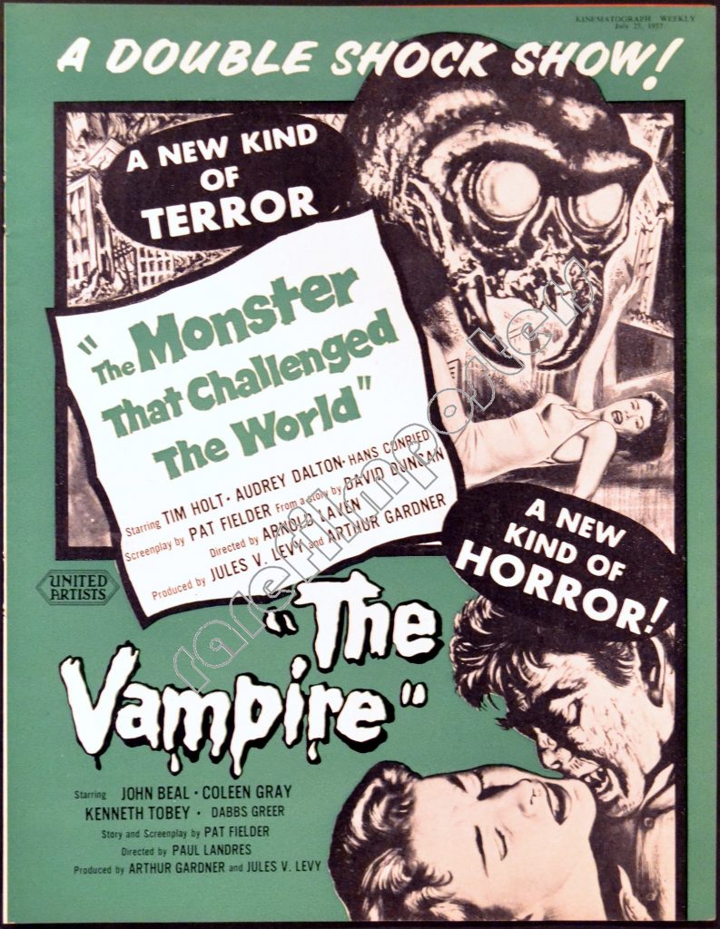 MONSTER THAT CHALLENGED THE WORLD + THE VAMPIRE | Rare Film Posters