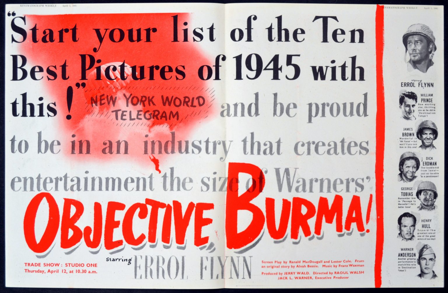 OBJECTIVE BURMA! | Rare Film Posters