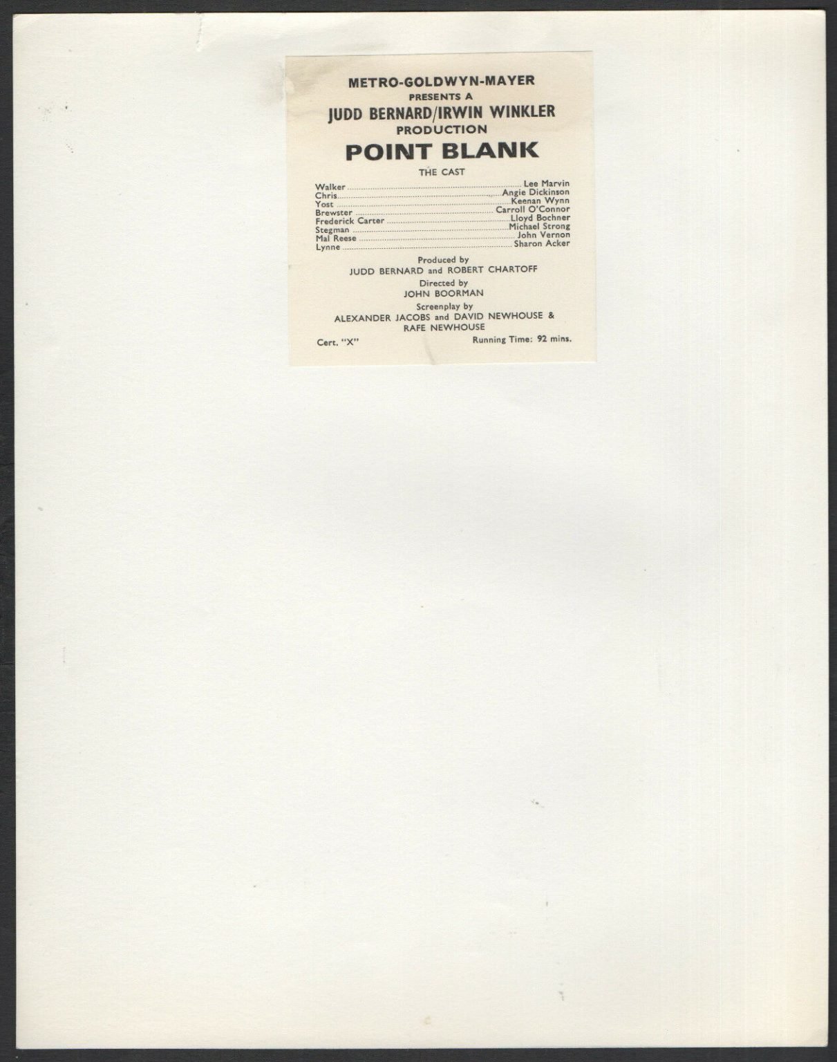 POINT BLANK | Rare Film Posters