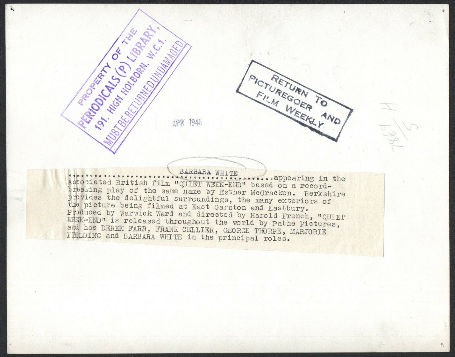 QUIET WEEKEND | Rare Film Posters