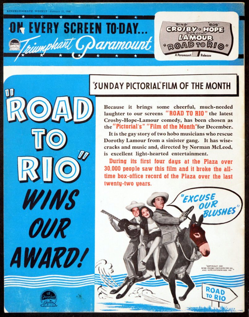 ROAD TO RIO | Rare Film Posters