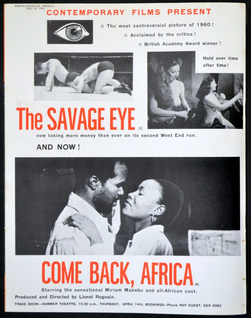SAVAGE EYE + COME BACK, AFRICA | Rare Film Posters