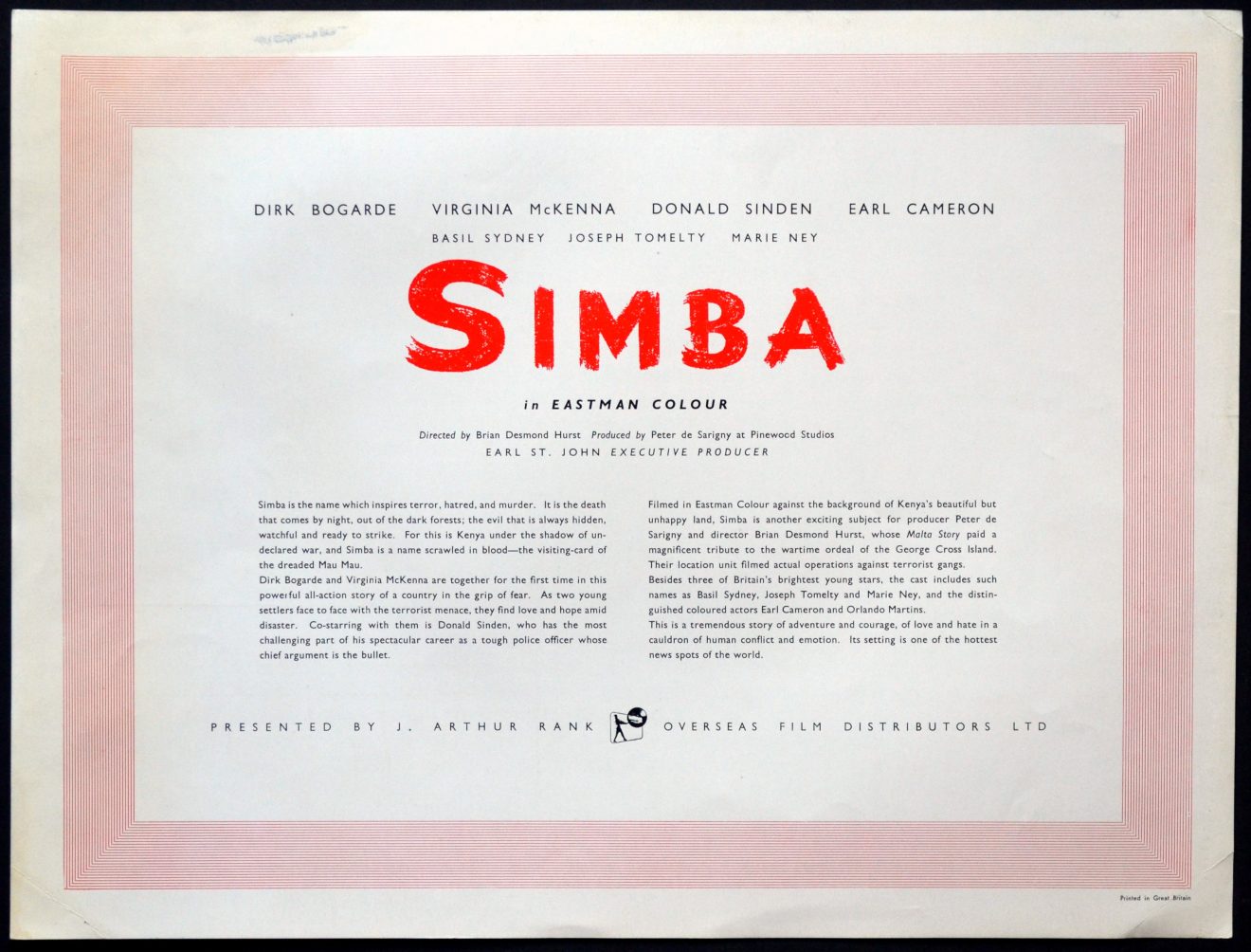 SIMBA, MARK OF MAU MAU | Rare Film Posters