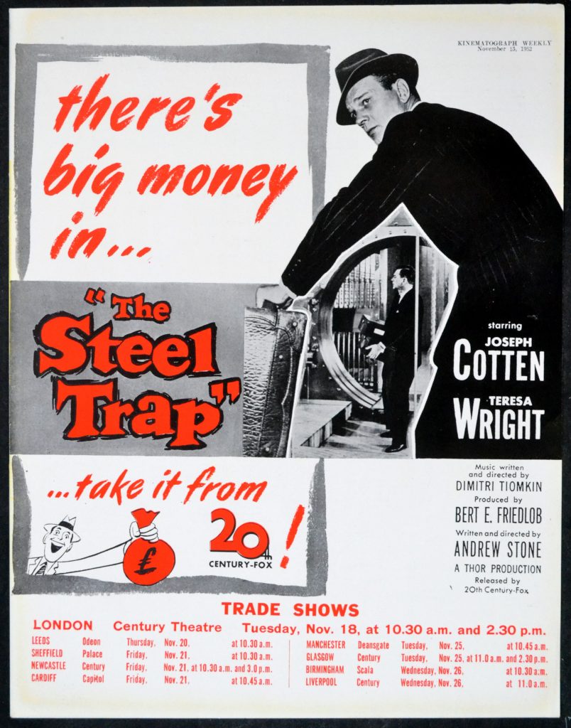 STEEL TRAP | Rare Film Posters