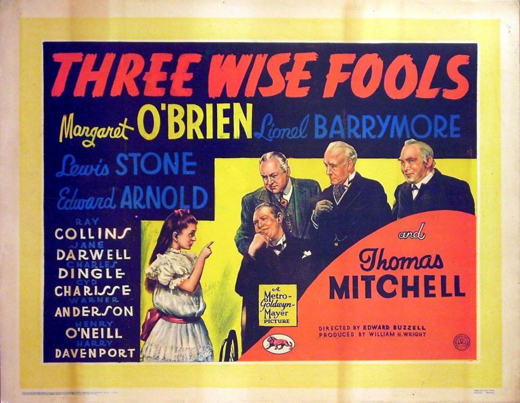 THREE WISE FOOLS | Original British 22 inch x 28 inch Half-Sheet Poster