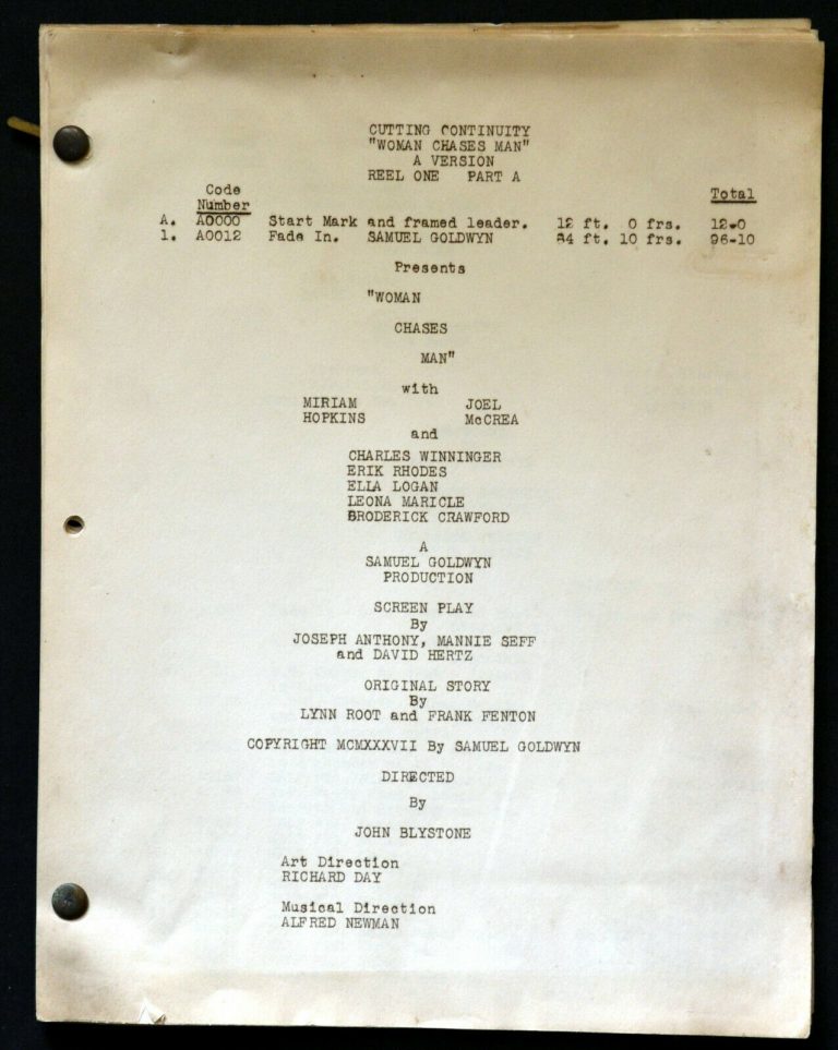 WOMAN CHASES MAN | Rare Film Posters