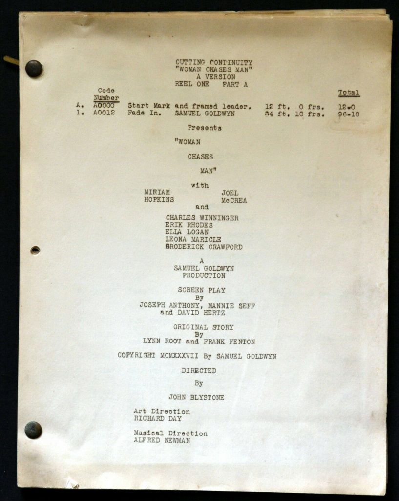 WOMAN CHASES MAN | Rare Film Posters